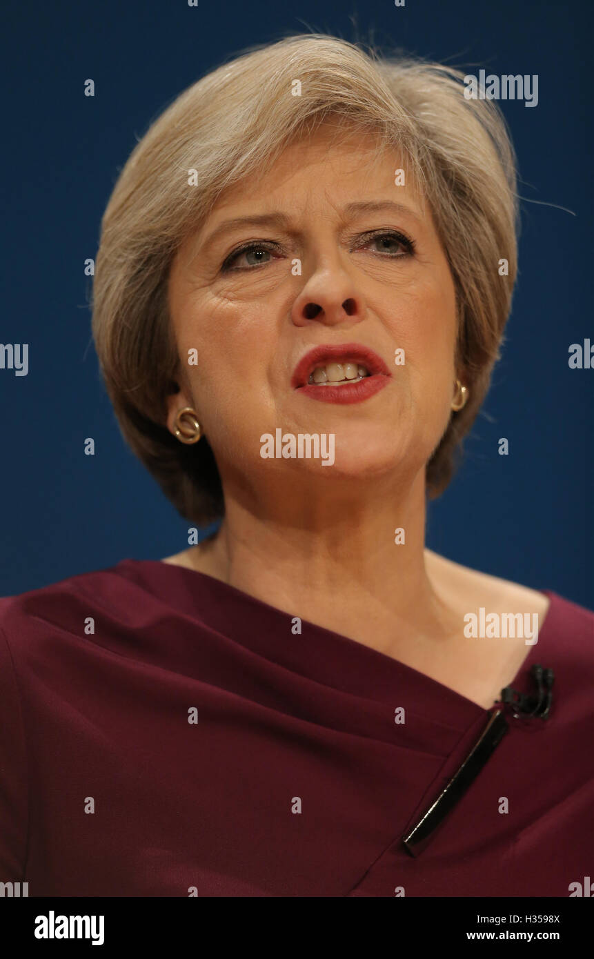 Birmingham, UK. 5th October, 2016. Theresa May Mp Prime Minister ...