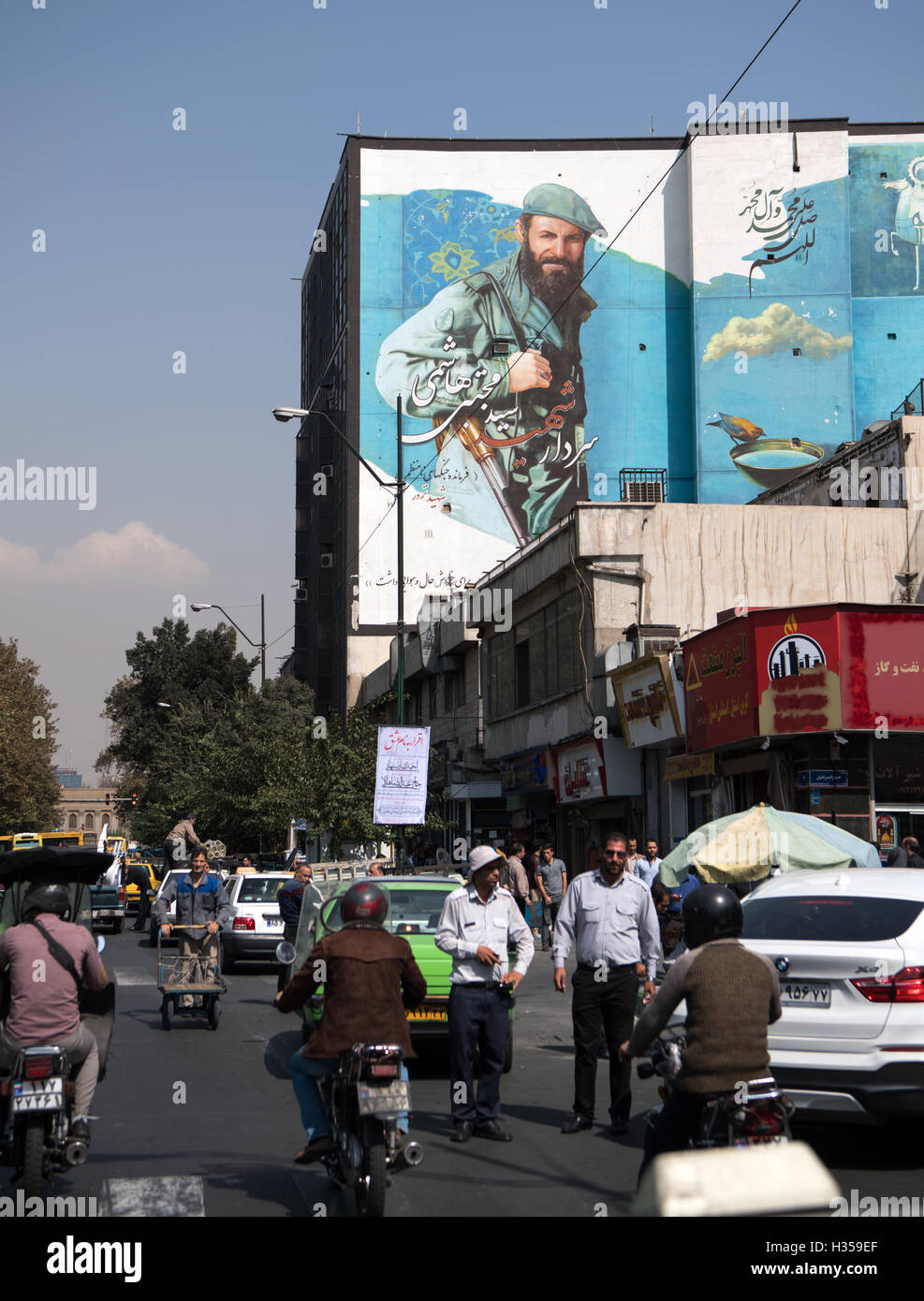 Tehran, Iran. 3rd Oct, 2016. A large mural depicting an armed ...