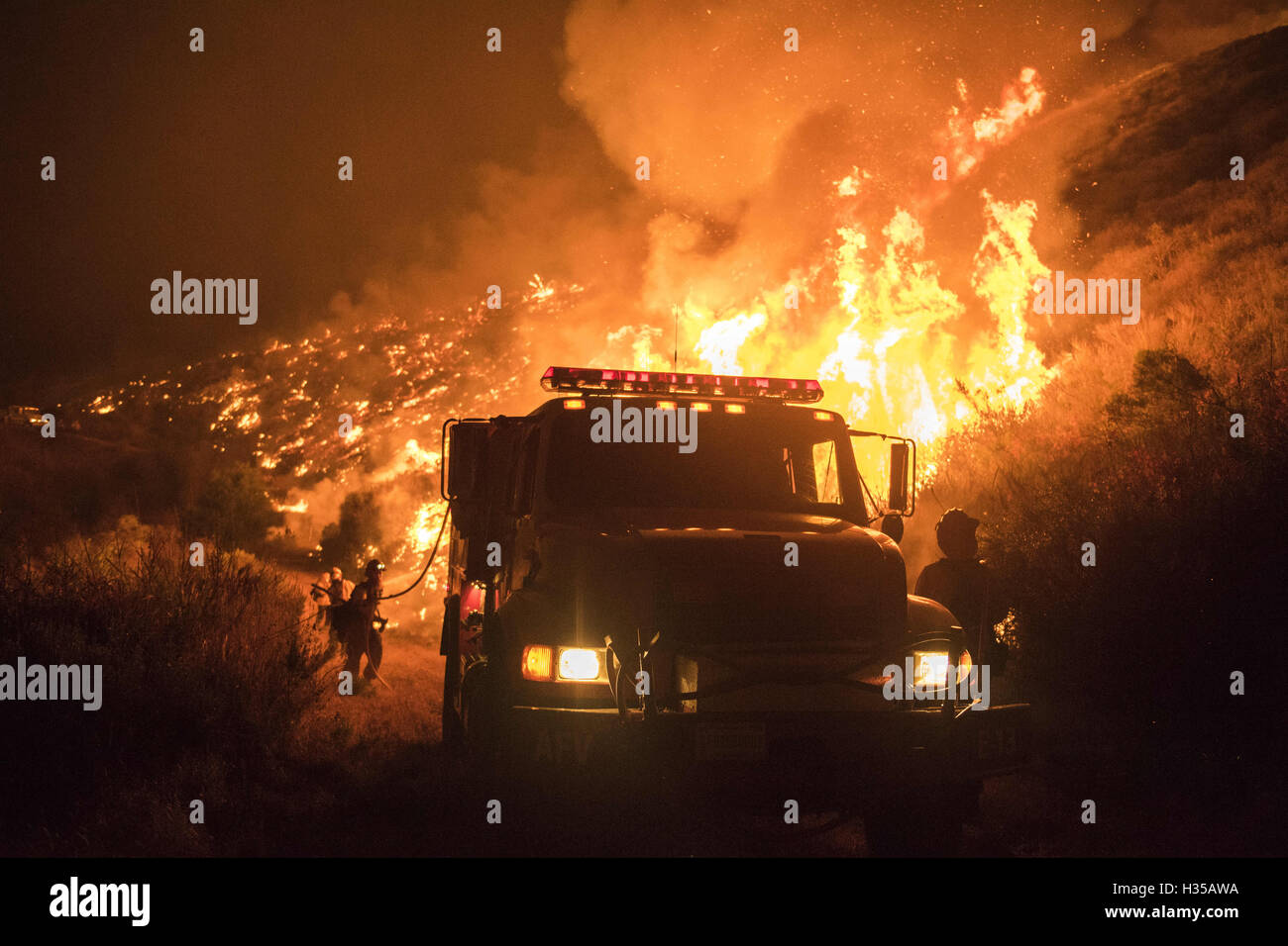 Sherpa fire burns late thursday evening hi-res stock photography and ...