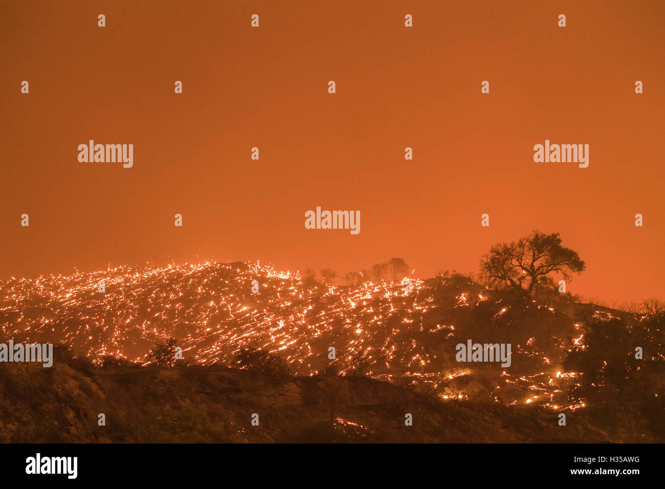 Sherpa fire burns late thursday evening hi-res stock photography and ...