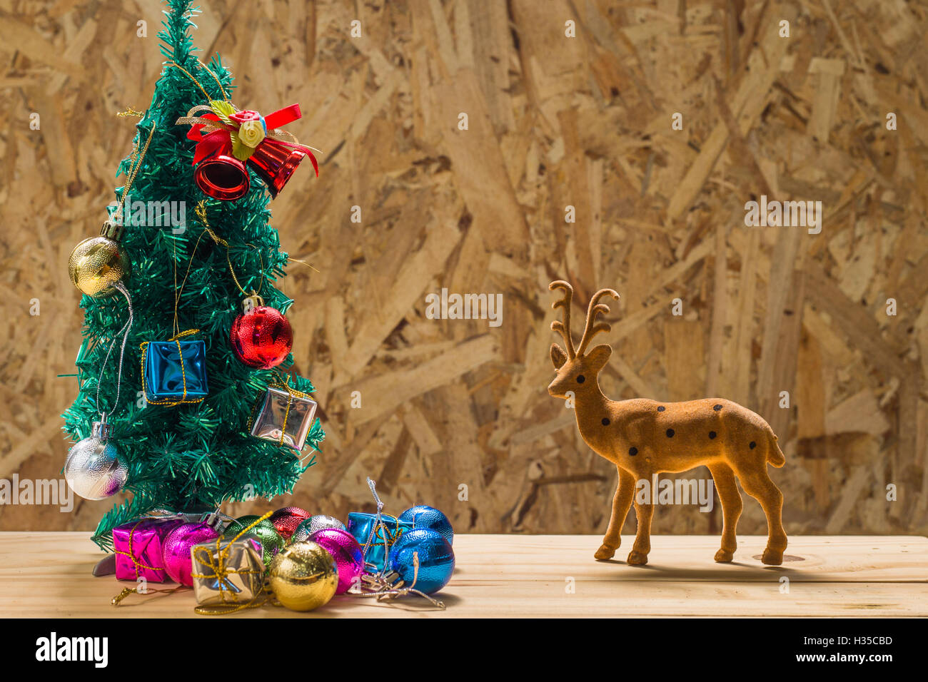 Christmas tree wood floor hi-res stock photography and images - Alamy