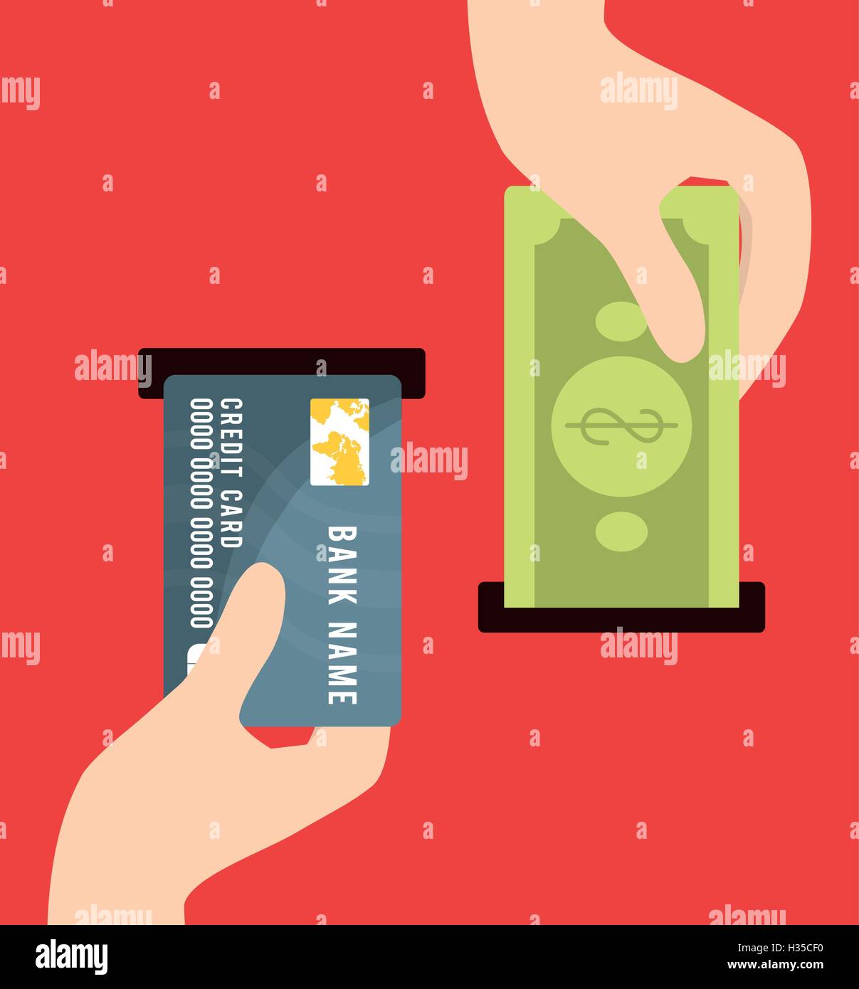 Payment with credit card and bill design Stock Vector Image & Art - Alamy