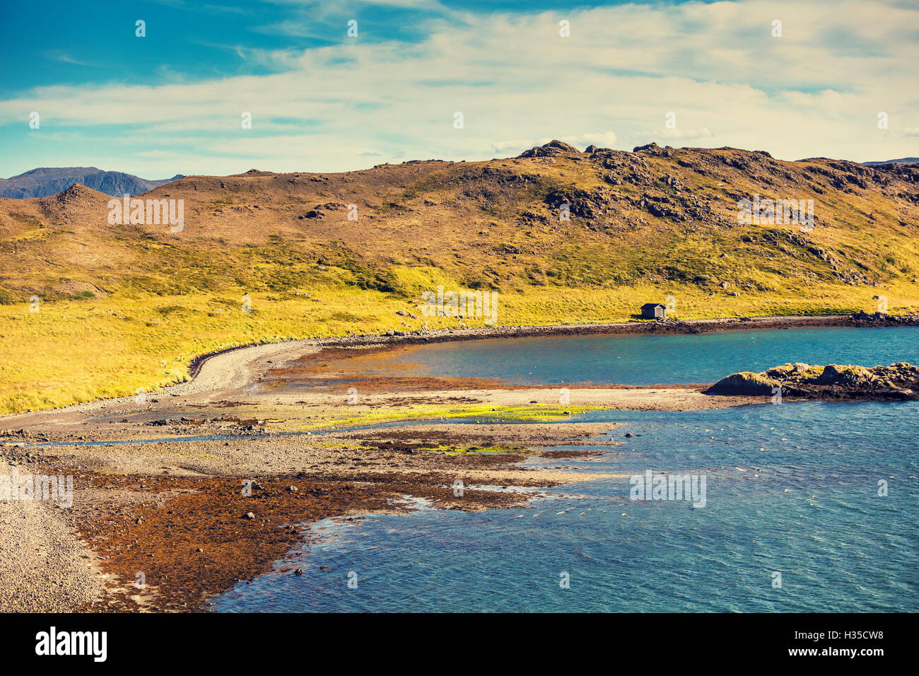 Fjord in autumn, lapland, Norway, Europe Stock Photo - Alamy