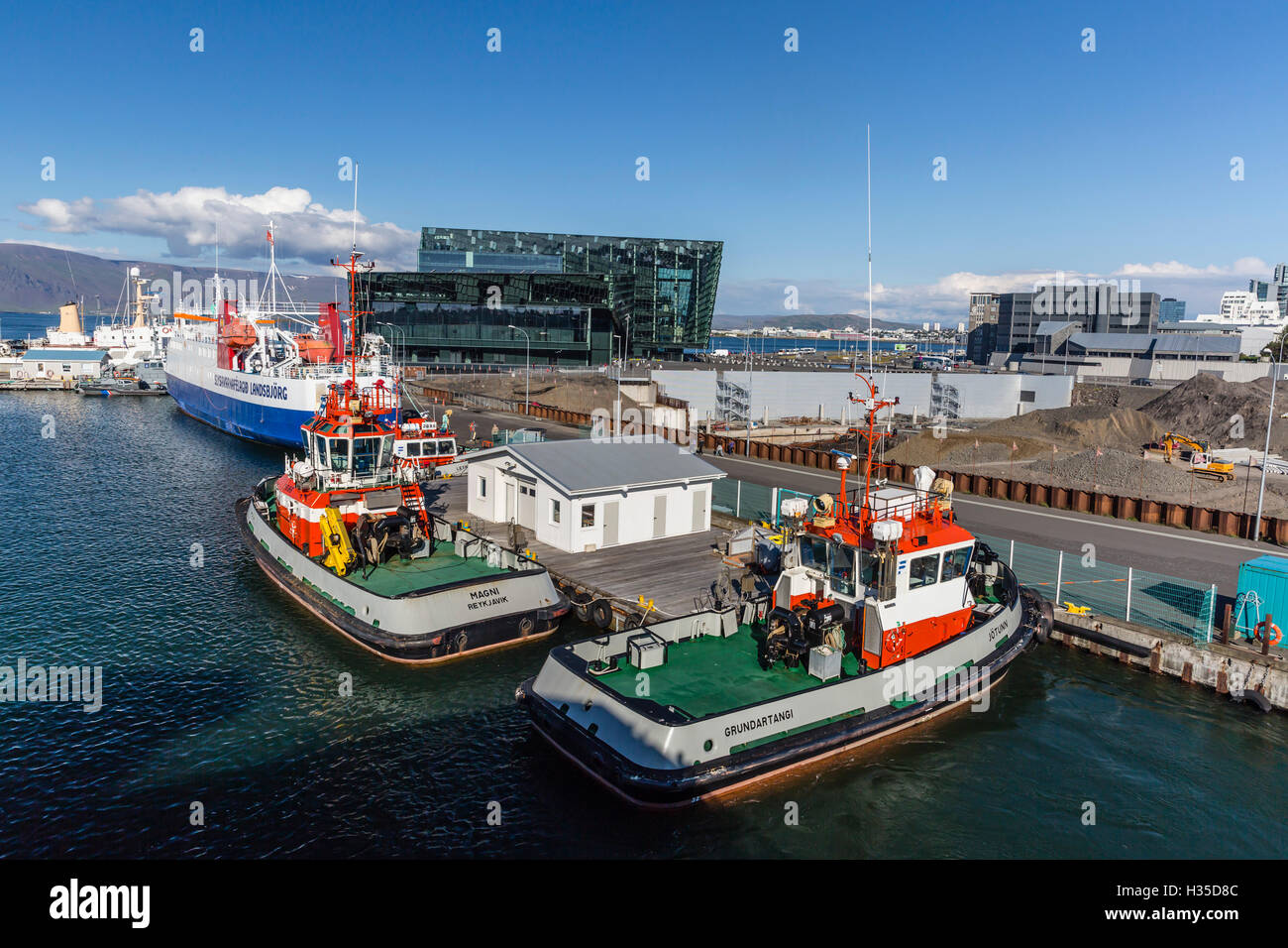 A view of the harbour in Reykjavik, Iceland, Polar Regions Stock Photo ...
