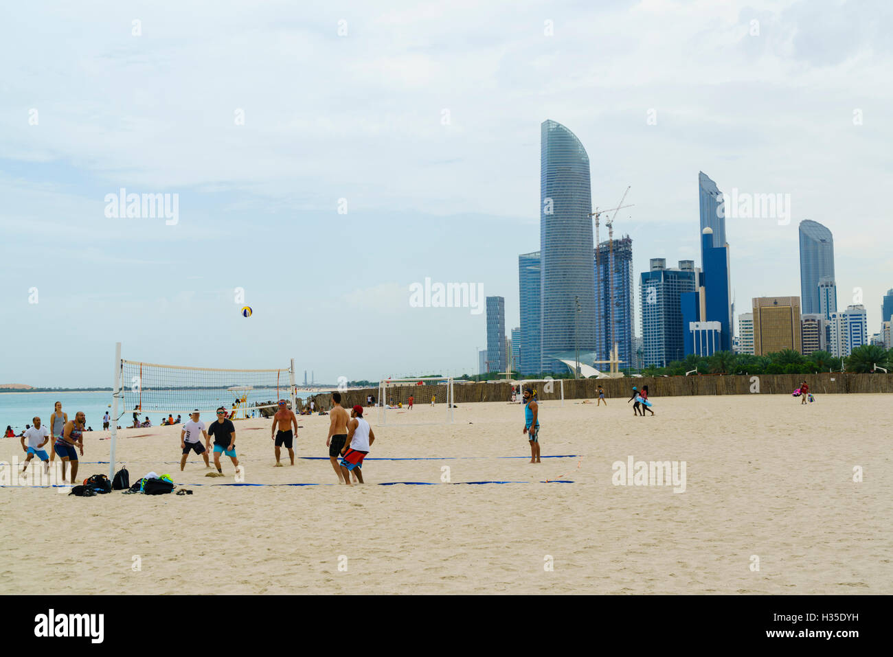 Corniche beach, Abu Dhabi, United Arab Emirates, Middle East Stock ...