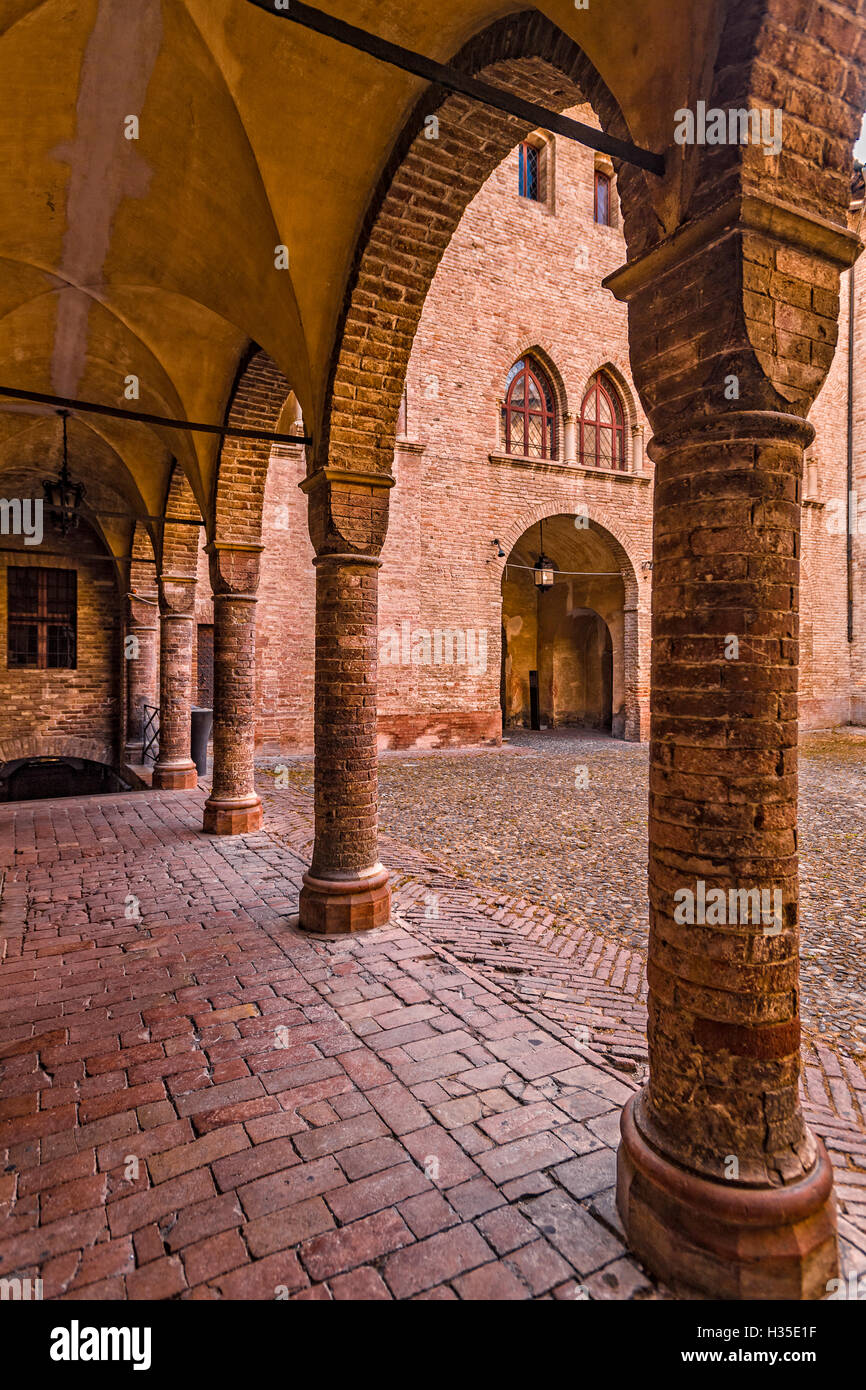 Italy Emilia Romagna Fontanellato The Fortress courtyard Stock Photo ...