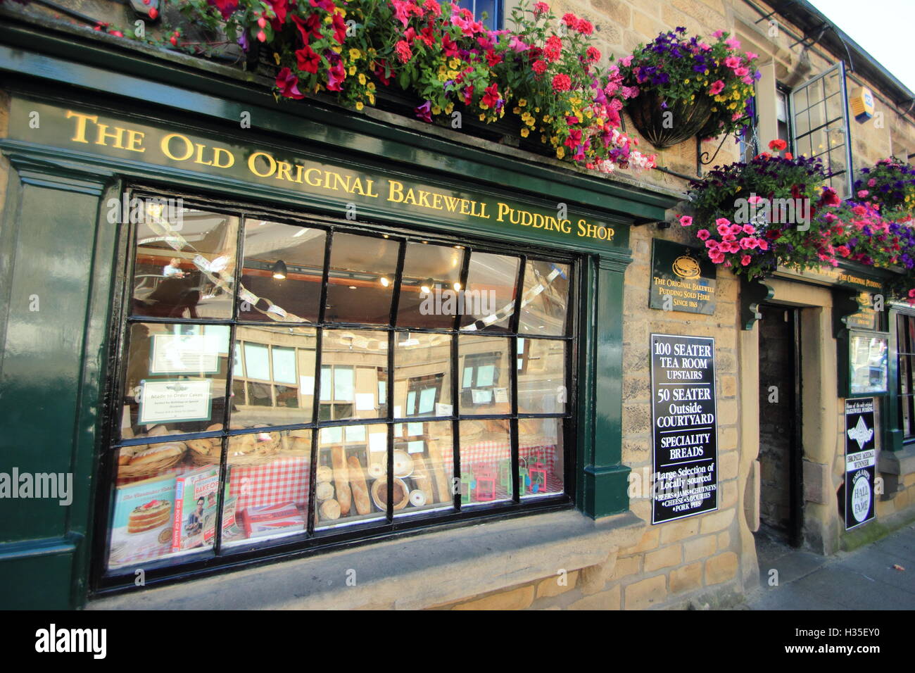 The Old Original Bakewell Pudding Shop in the market town of Bakewell ...
