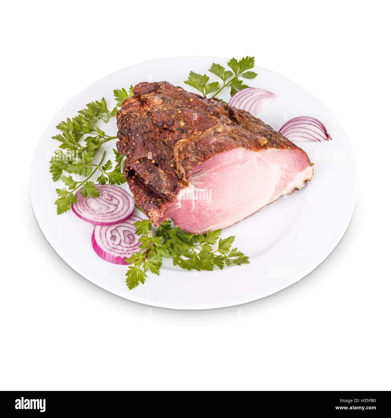 Smoked air dried pork meat, whole Stock Photo - Alamy