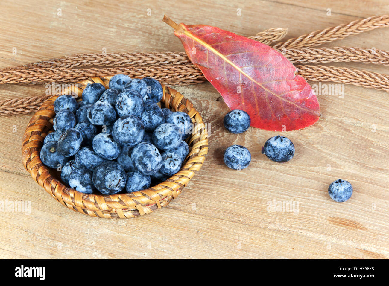 blueberries fresh close up on wooden background Stock Photo - Alamy