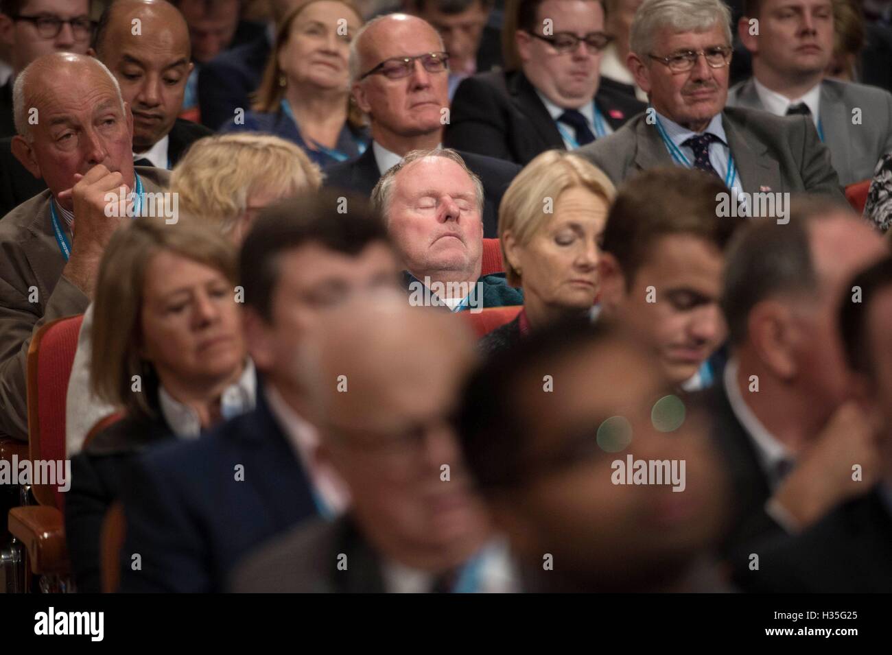 Conservative party members and supporters attend the third day of the ...