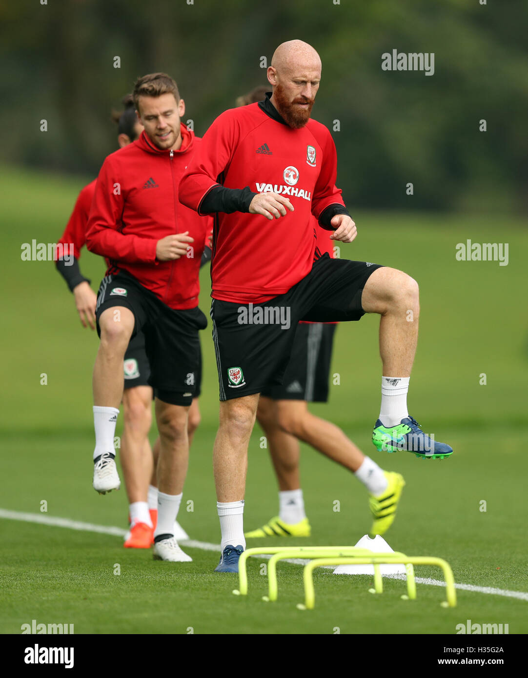 Wales' James Collins during the training session at the Vale Resort ...