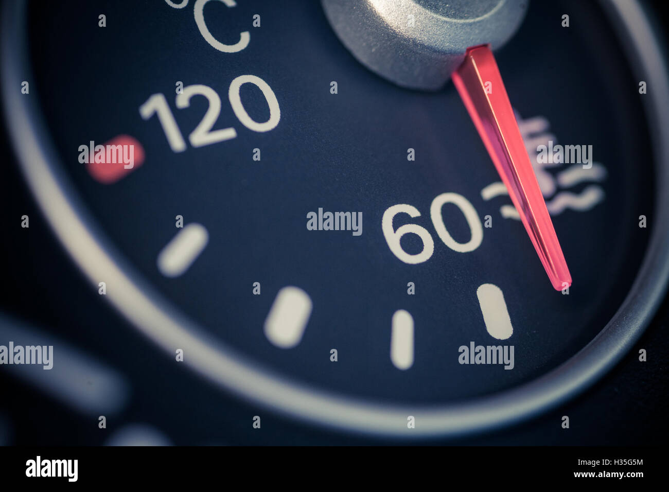 Color close up image of a car's coolant temperature gauge Stock Photo ...