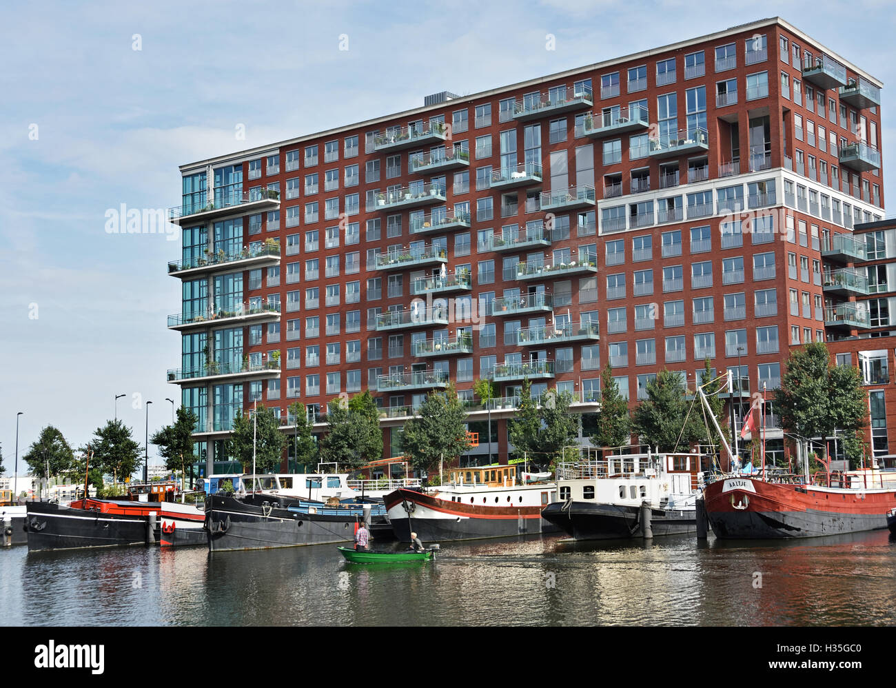 Westerdok Amsterdam Netherlands Dutch modern city town house boat ...