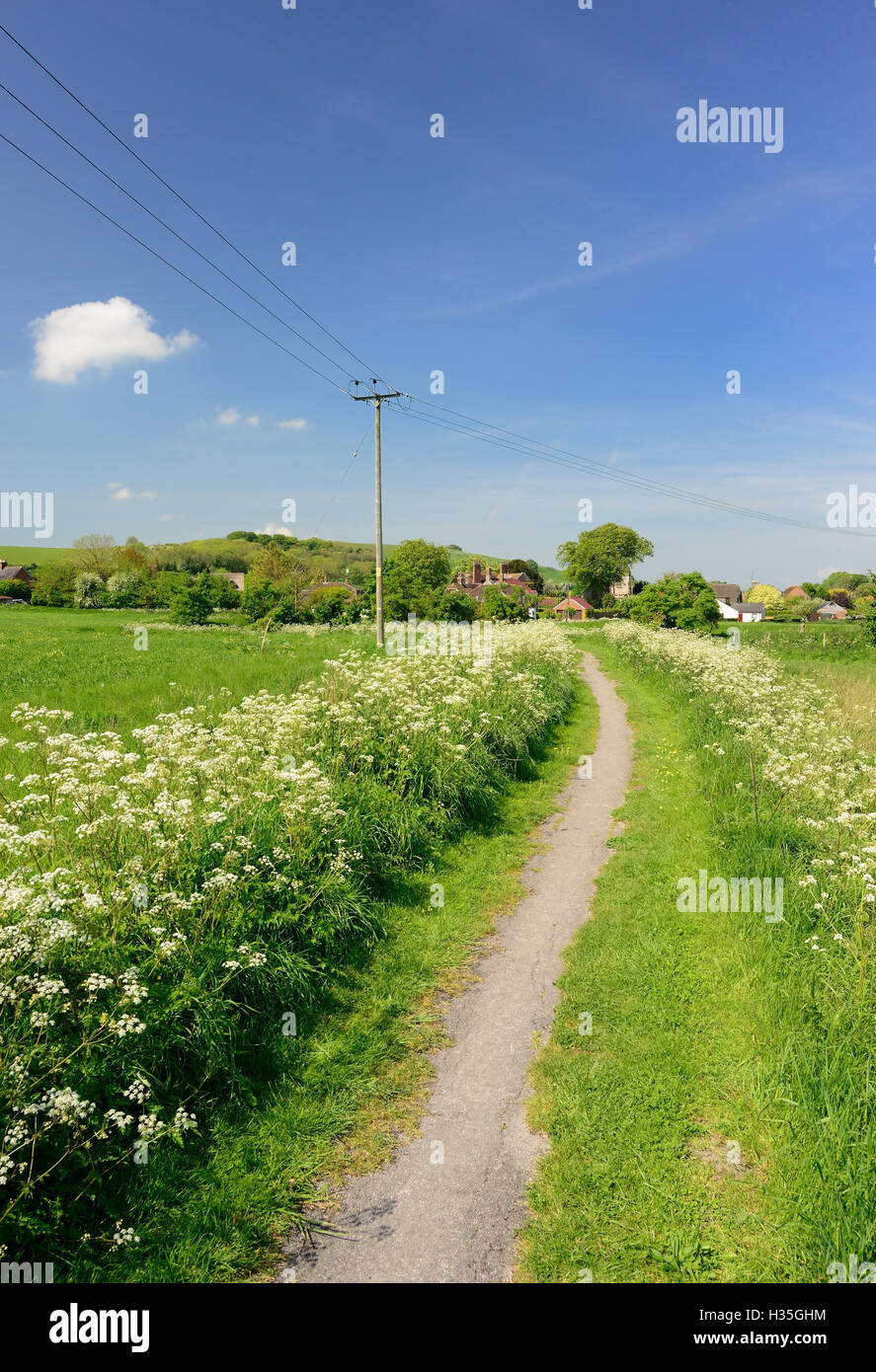 A public footpath to the village Stock Photo - Alamy