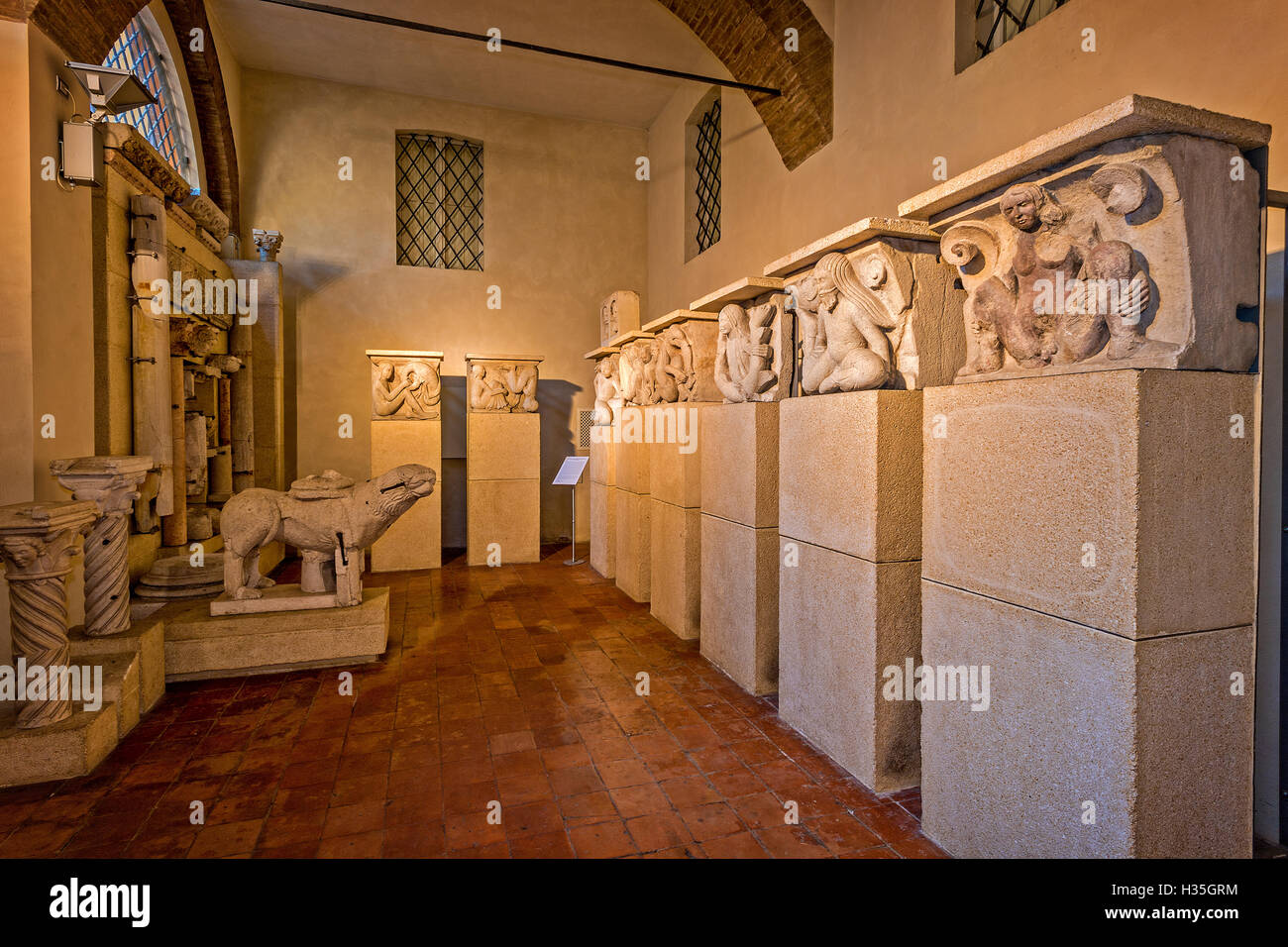 Italy Emilia Romagna Modena Cathedral Museum - lapidary museum Stock ...