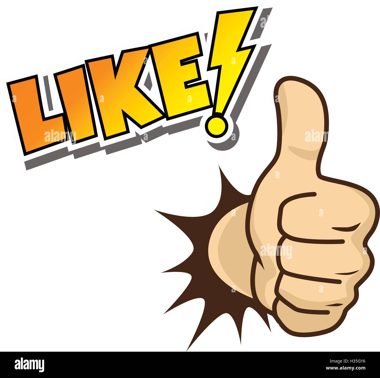 thumb up hand sign cartoon Stock Vector Image & Art - Alamy