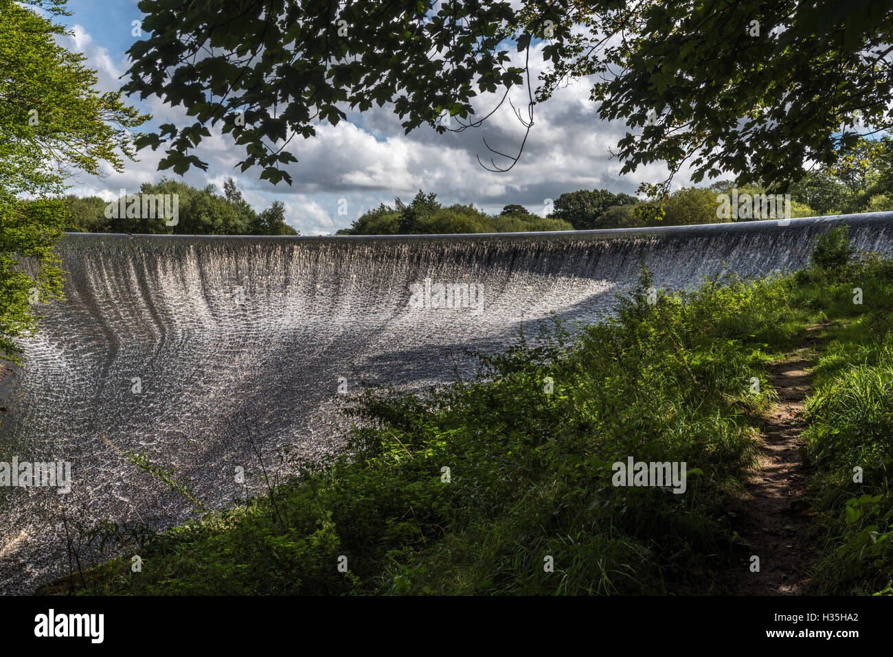 The Abbeystead Reservoir Weir on The River Wyre inLancashire Stock ...