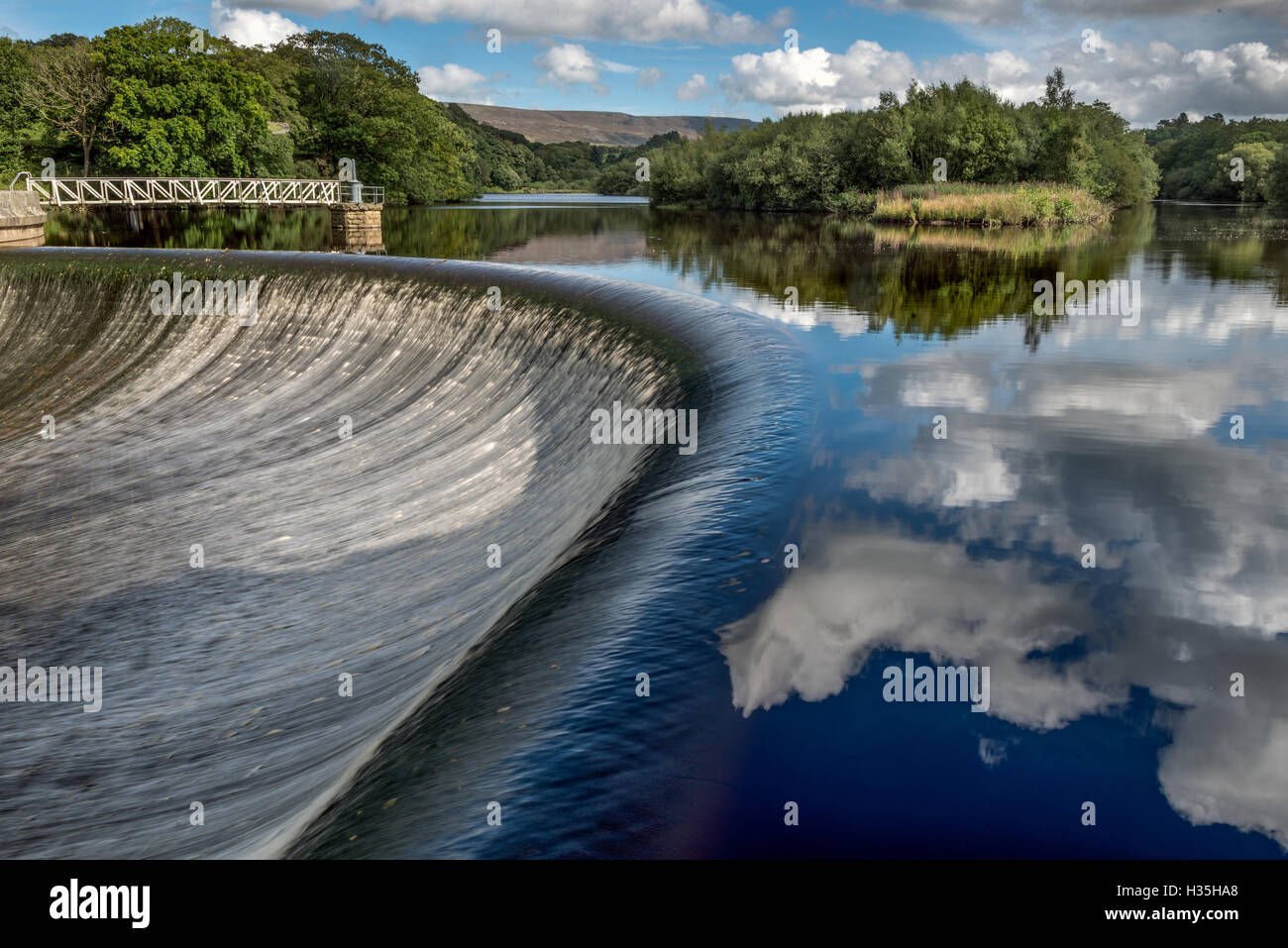 The Abbeystead Reservoir Weir on The River Wyre inLancashire Stock ...