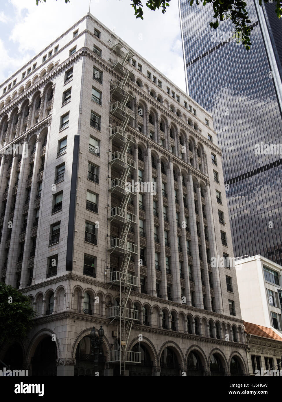 Low angle building in downtown Los Angeles, California, USA Stock Photo ...
