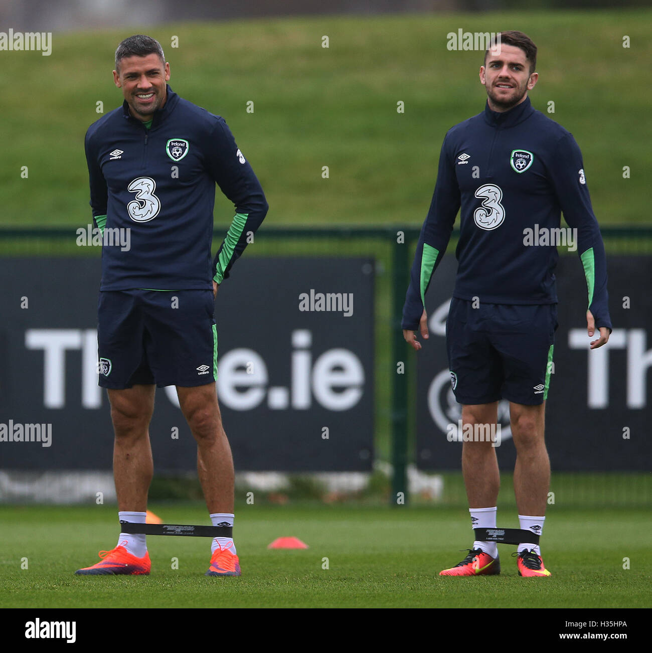Republic of Ireland's Jon Walters (left) and Robbie Brady during the ...