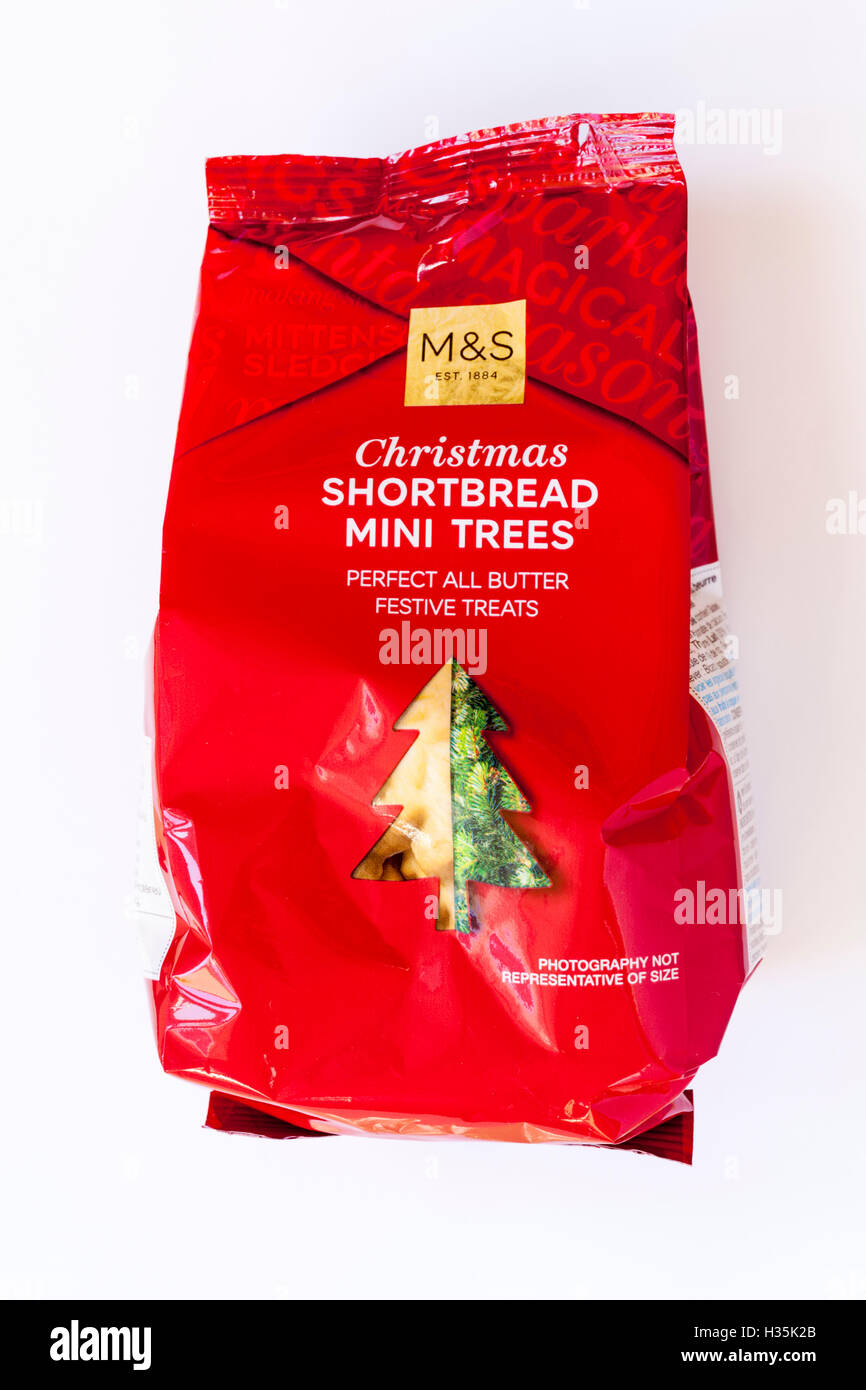 packet of M&S Christmas shortbread mini trees perfect all butter ...