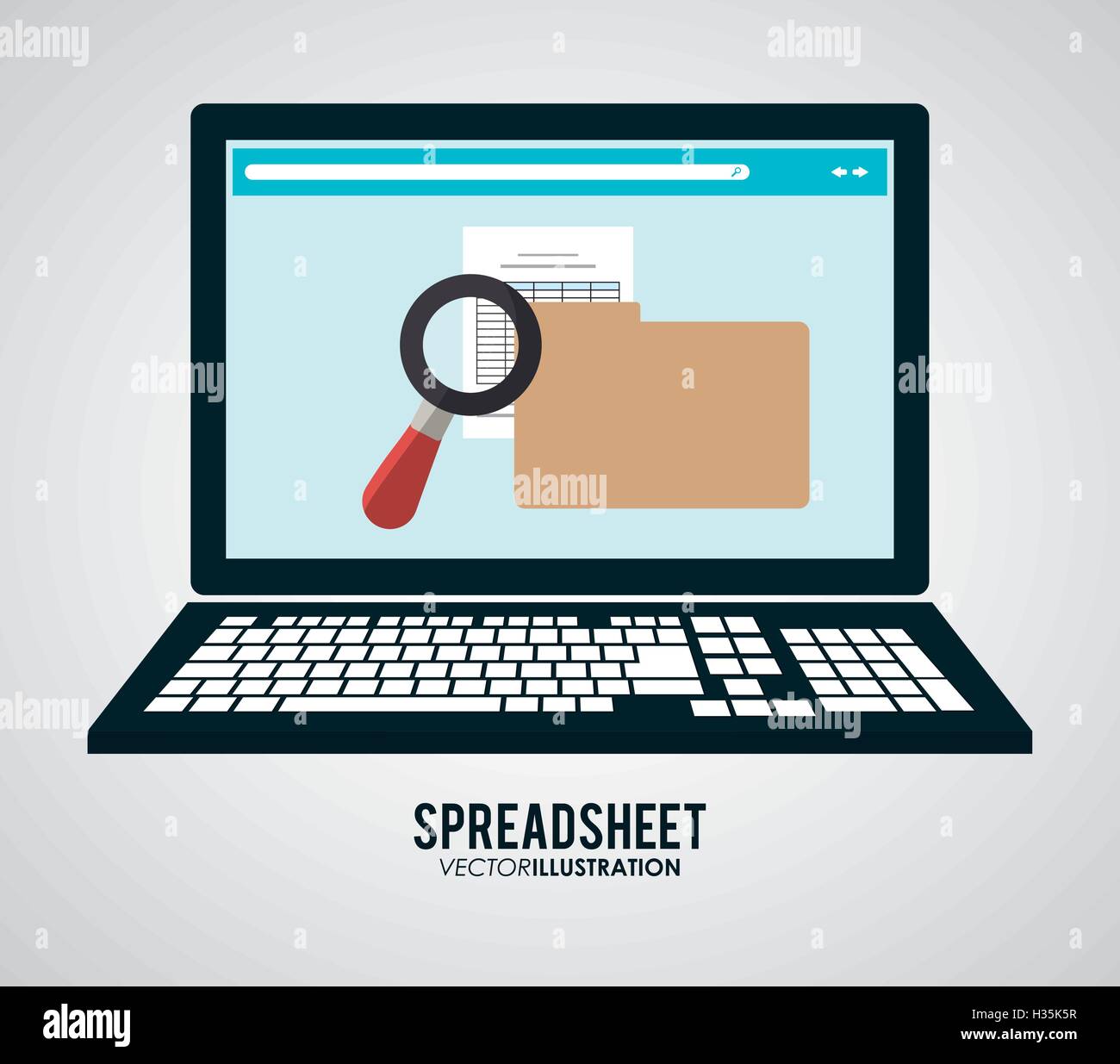 Spreadsheet laptop file Stock Vector Images - Alamy