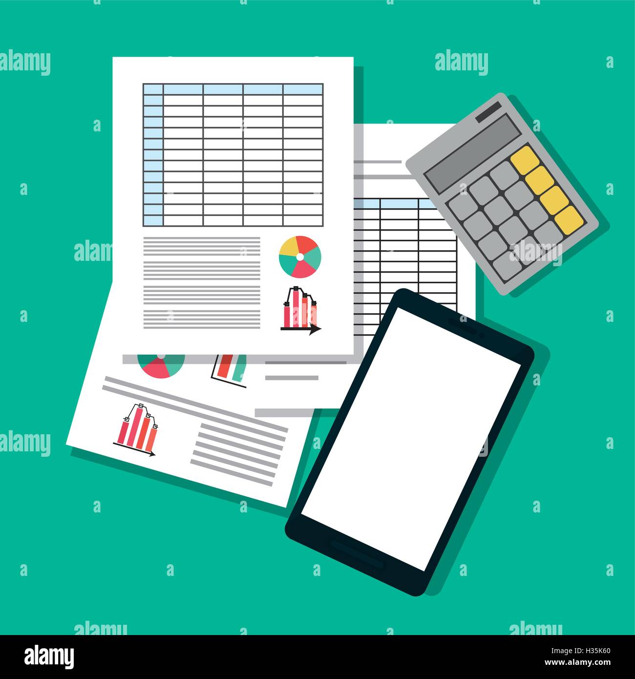 Spreadsheet and calculator Stock Vector Images - Alamy