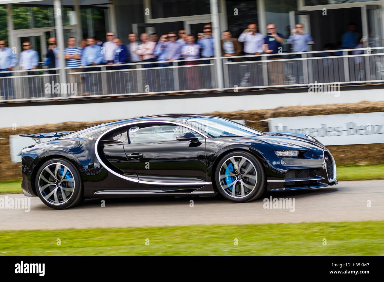 2016 Bugatti Chiron with driver Andy Wallace at the 2016 Goodwood ...
