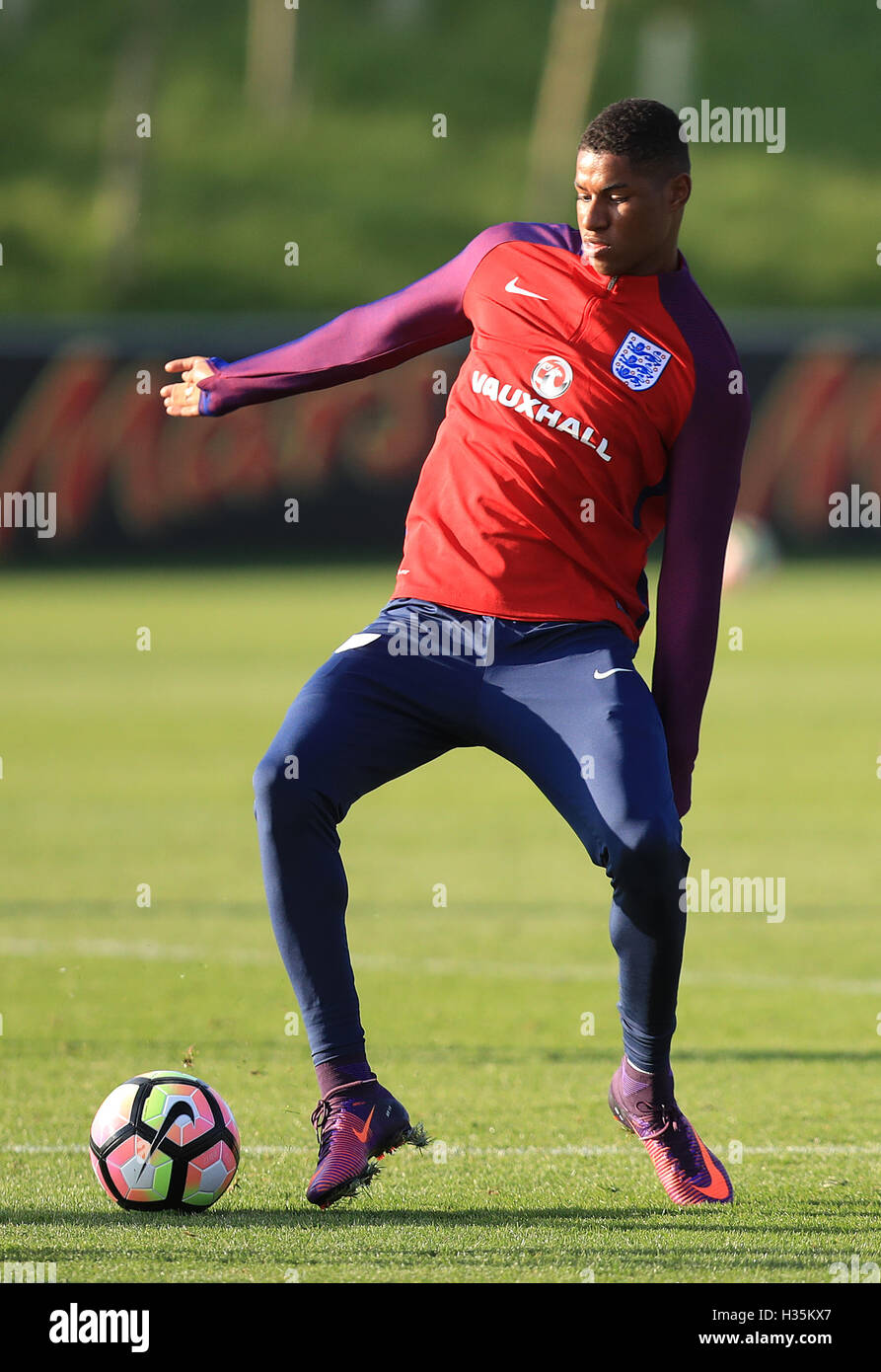 England's Marcus Rashford during a training session at St George's Park ...
