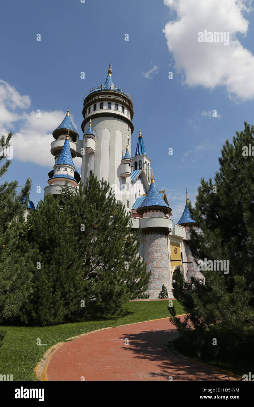 Fairy tale castle in Sazova Science, Art and Cultural Park in Eskisehir ...
