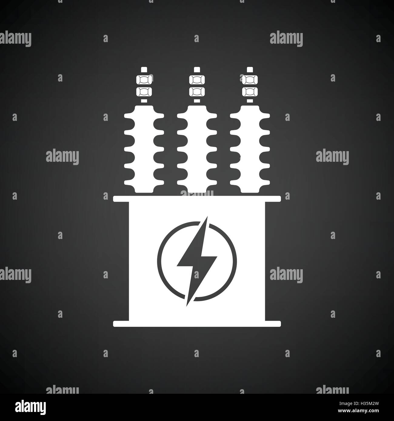 Electric Transformer Icon Black Background With White Vector Illustration Stock Vector Image