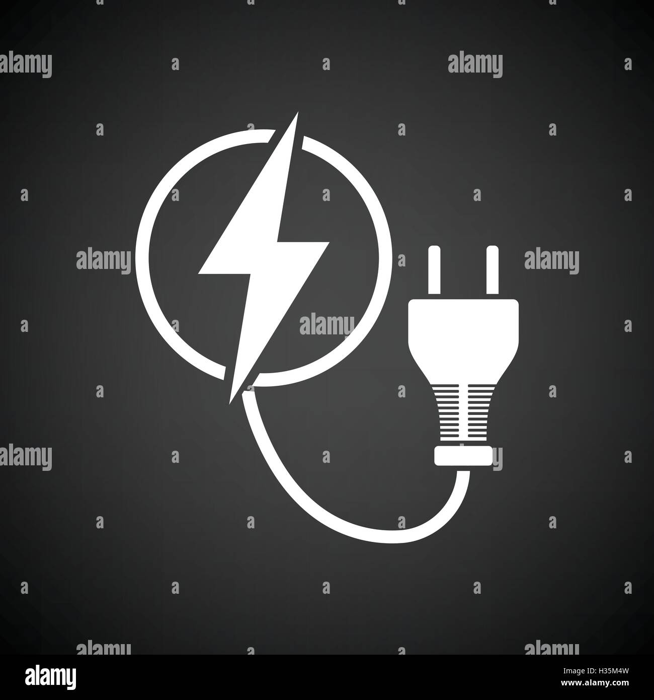 White Plug In Symbol