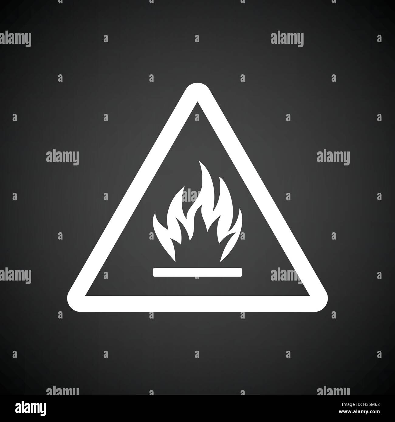 Flammable icon. Black background with white. Vector illustration Stock ...
