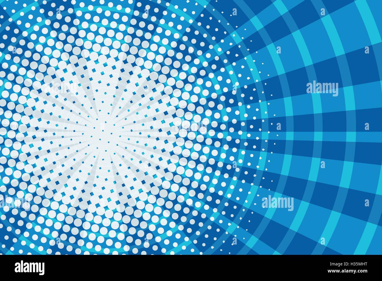 Blue corridor in the squares pop art retro comic background Stock ...