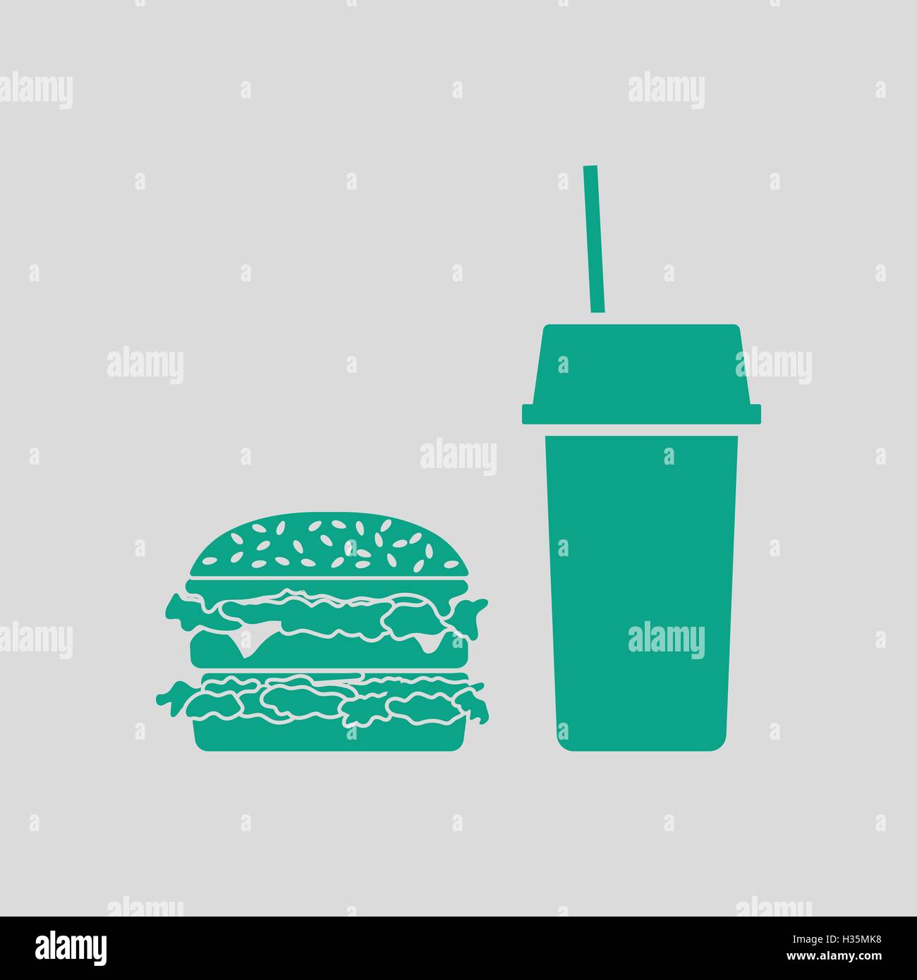 Fast food icon. Gray background with green. Vector illustration Stock ...