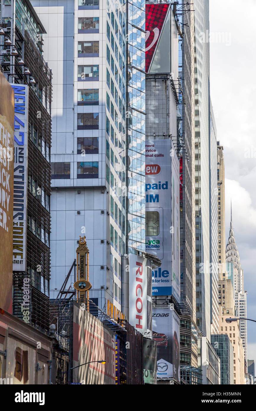 A wall of towers and advertisements on 8th Avenue in Midtown Manhattan, New York Stock Photo - Alamy