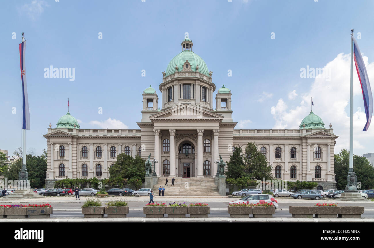 The Parliament of Serbia building, in Belgrade, designed and built ...