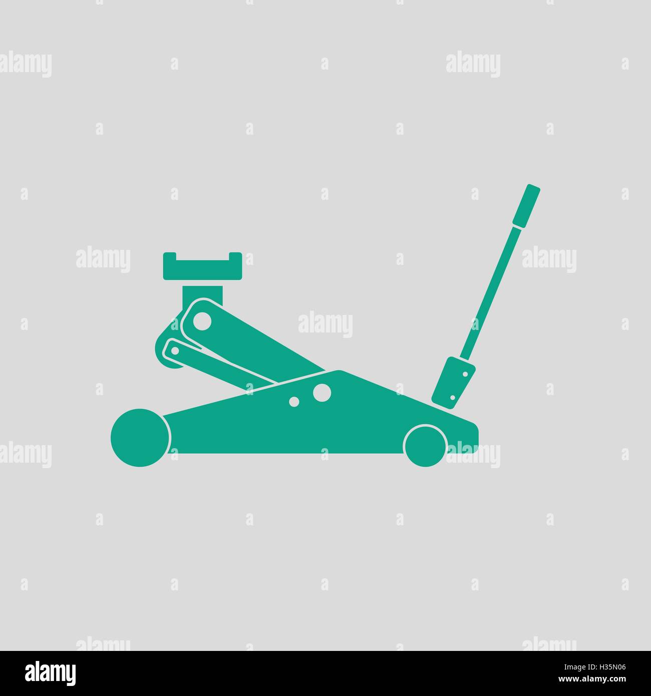 Hydraulic jack icon. Gray background with green. Vector illustration ...