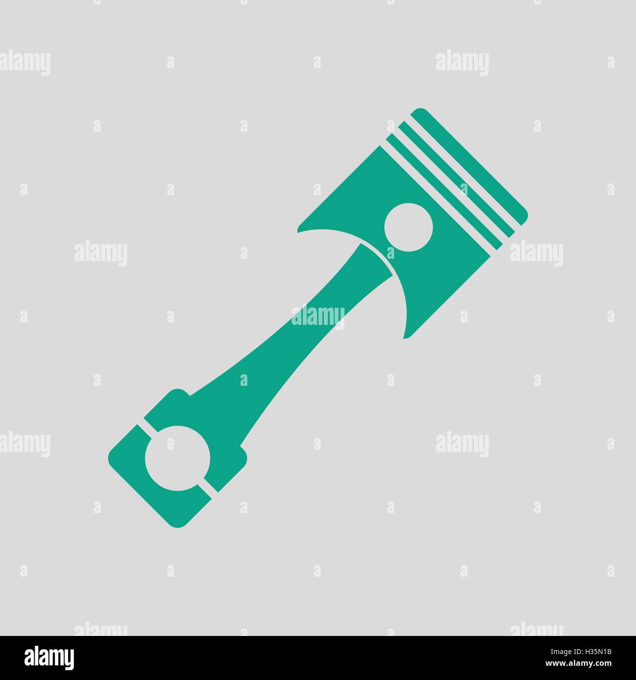 Car motor piston icon. Gray background with green. Vector illustration ...