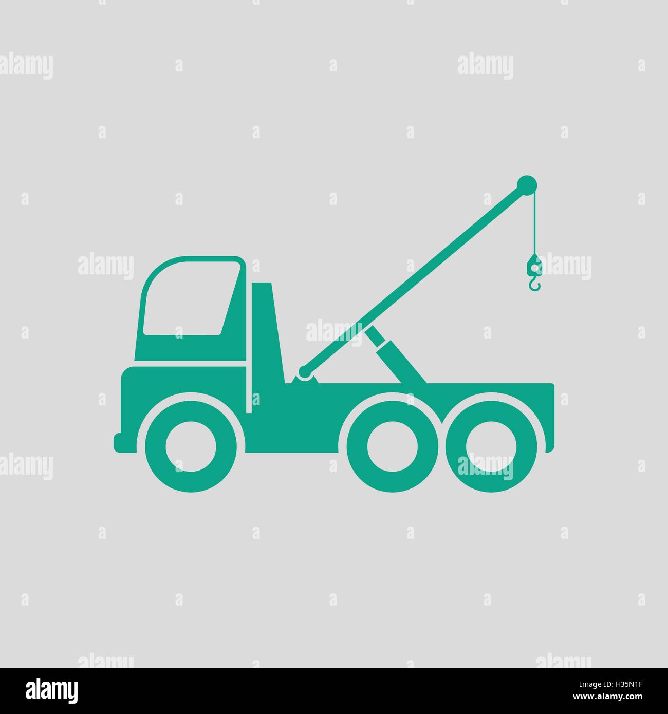Car towing truck icon. Gray background with green. Vector illustration ...