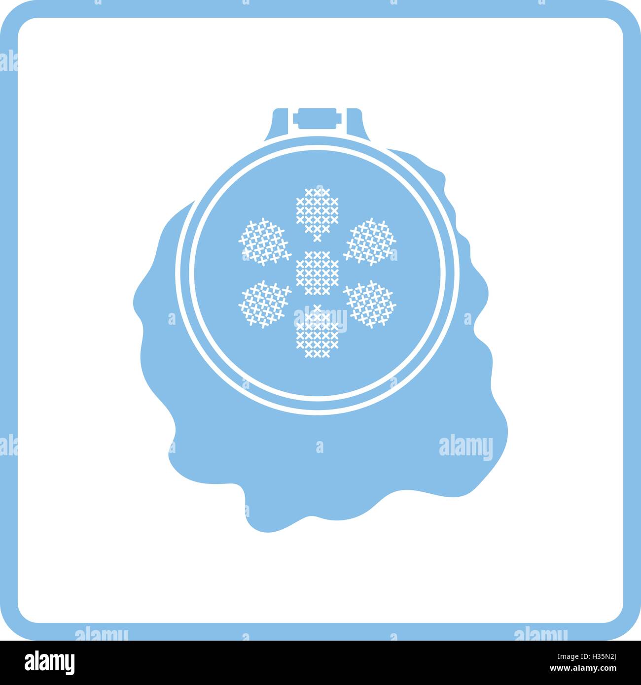 Sewing hoop icon. Blue frame design. Vector illustration Stock Vector ...