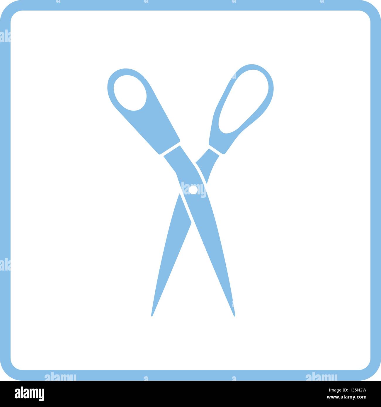 Tailor scissor icon. Blue frame design. Vector illustration Stock ...