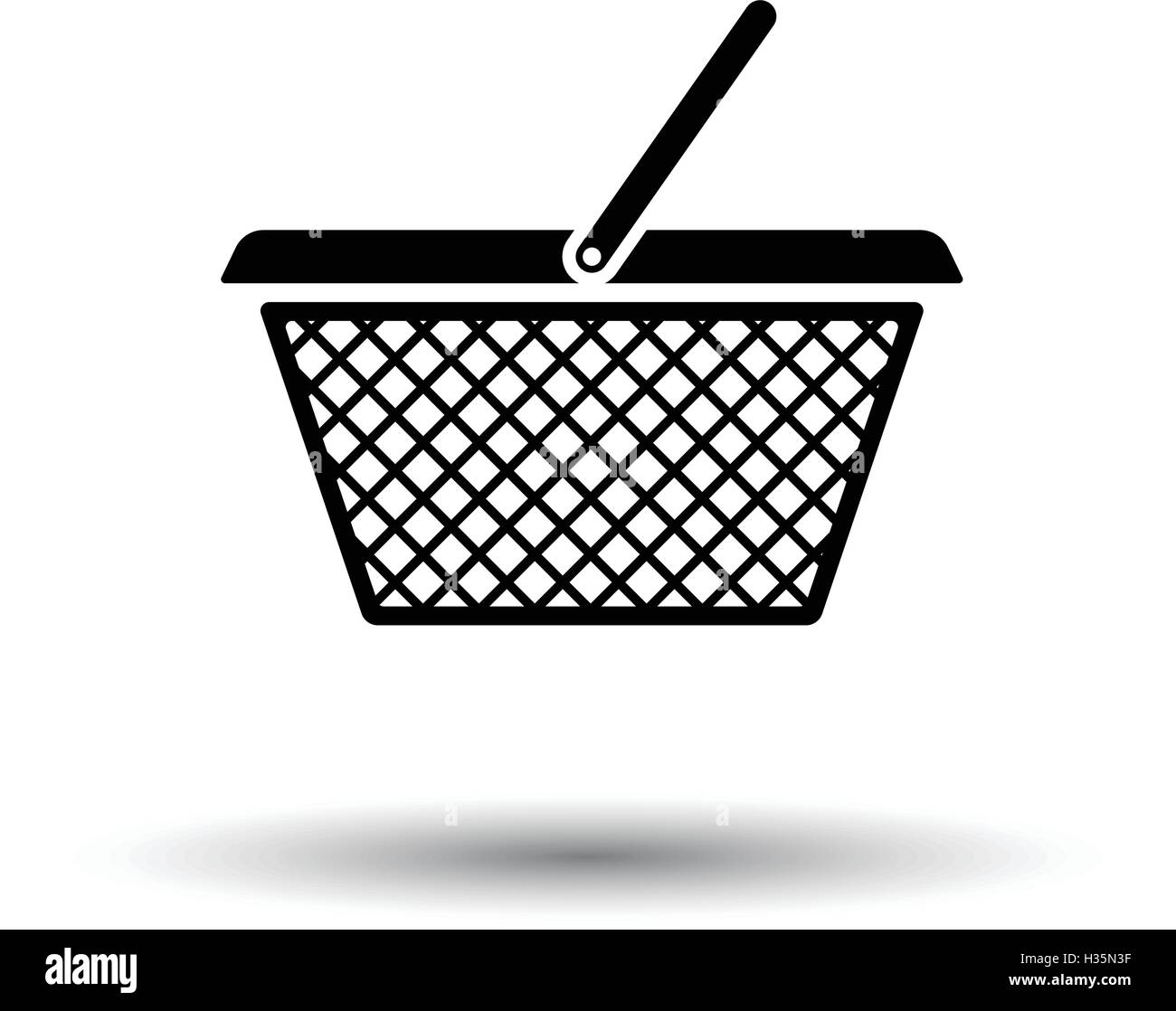 Shopping basket icon. White background with shadow design. Vector ...