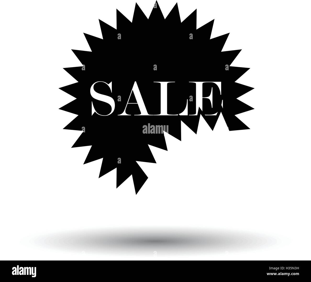 Sale tag icon. White background with shadow design. Vector illustration ...