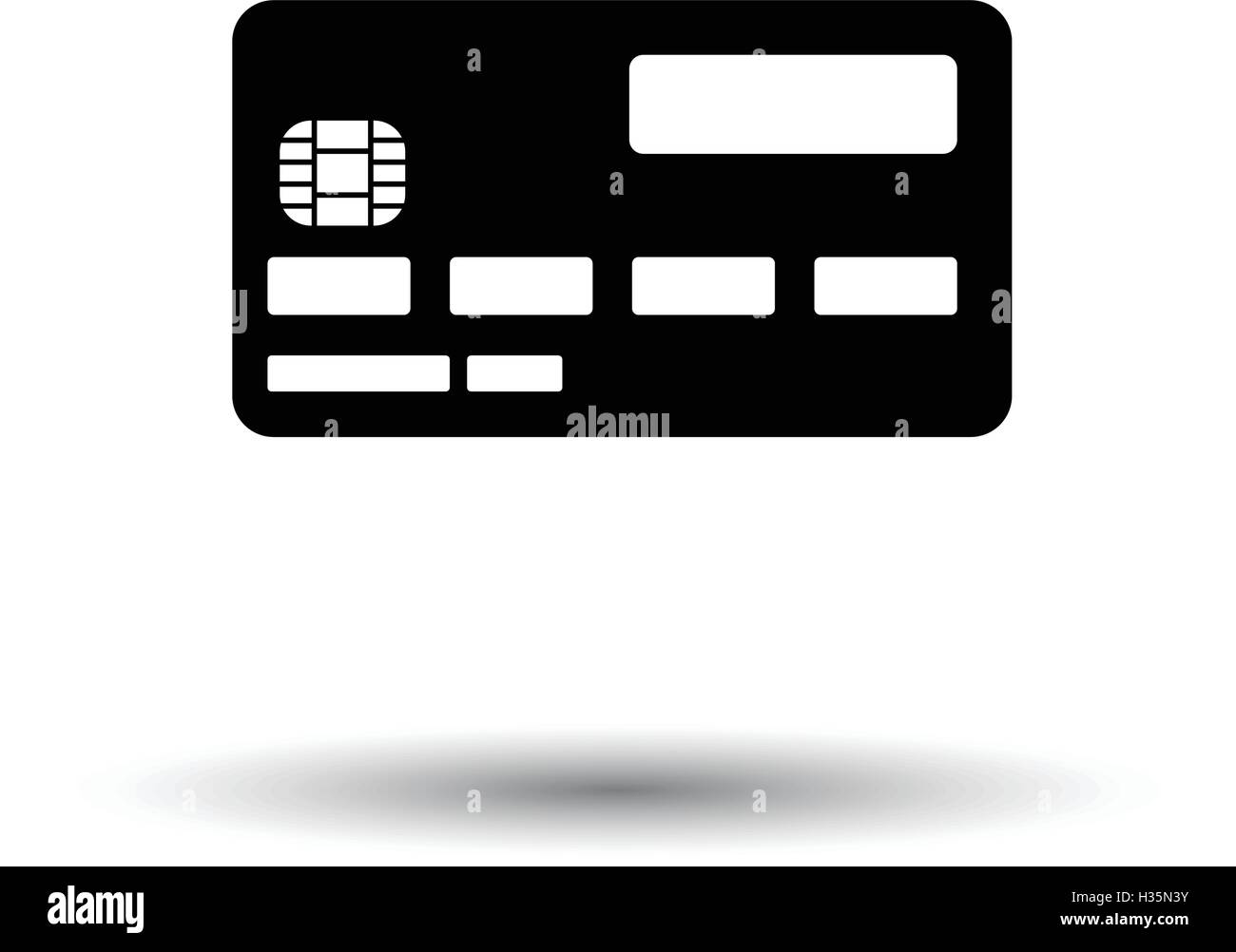 Credit card icon. White background with shadow design. Vector ...