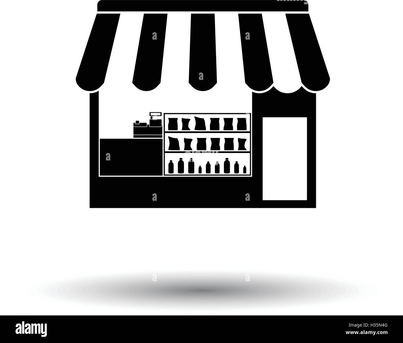 Tent shop icon. White background with shadow design. Vector ...