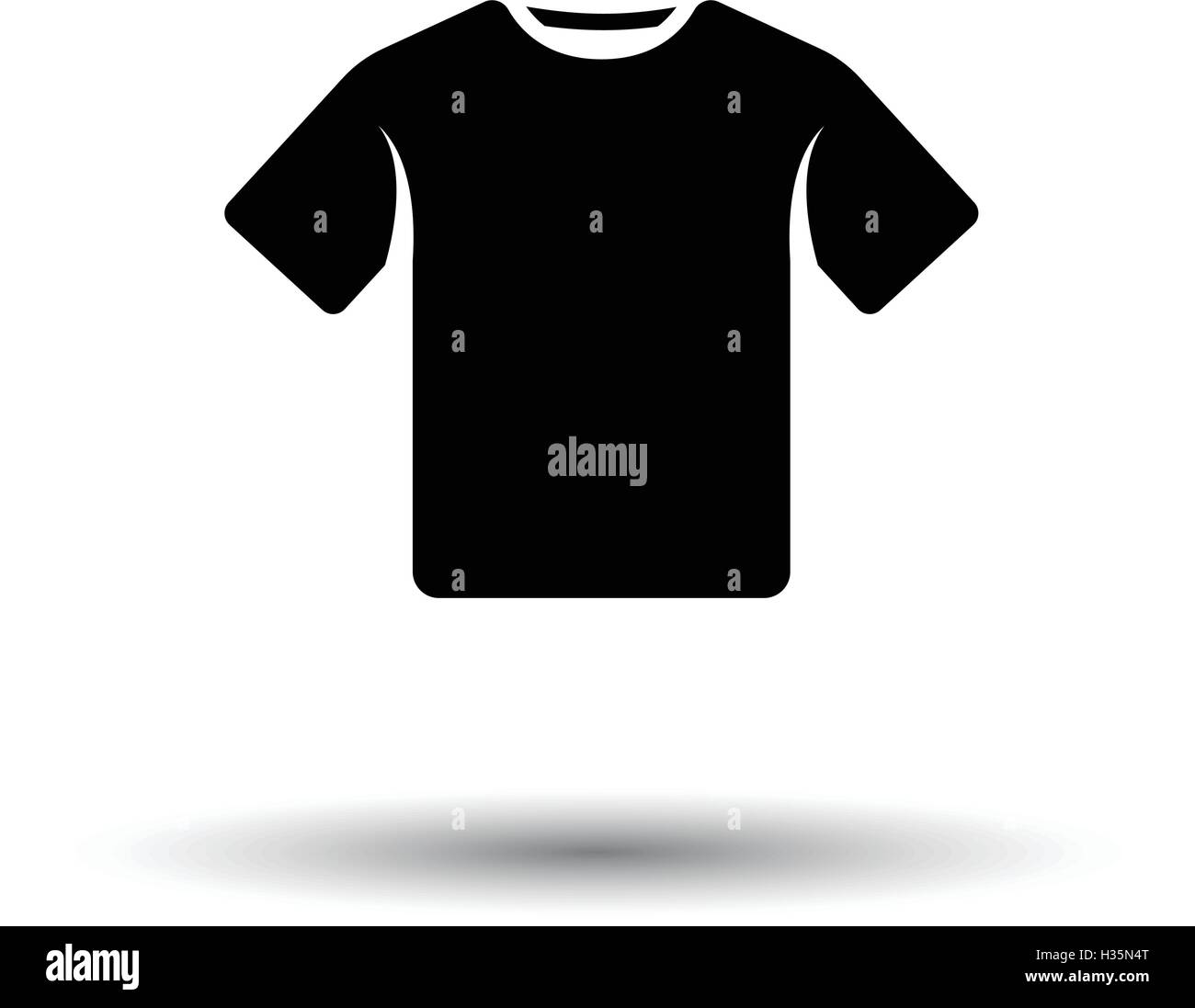 T-shirt icon. White background with shadow design. Vector illustration ...