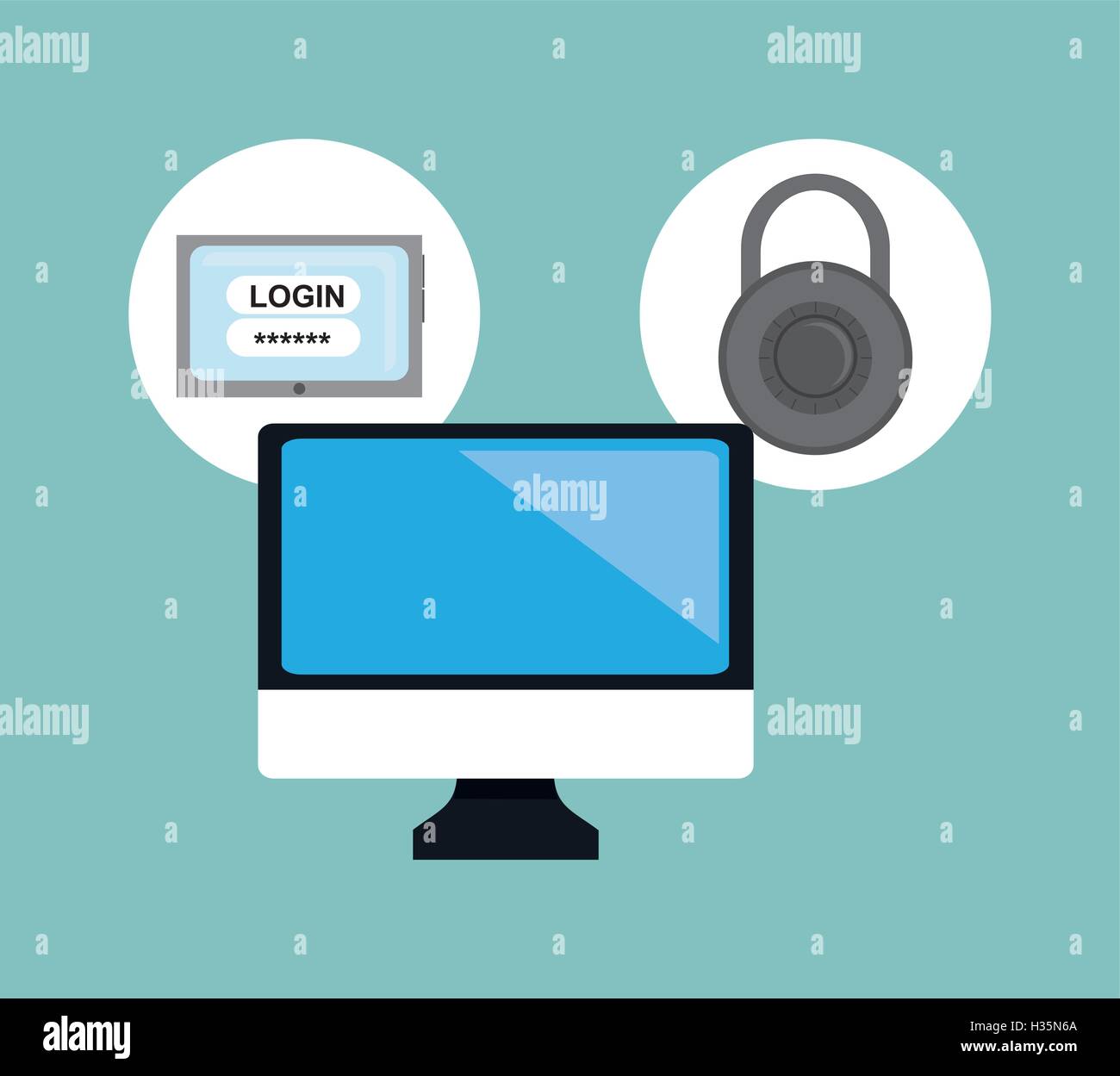 virtual security system icons image Stock Vector Image & Art - Alamy