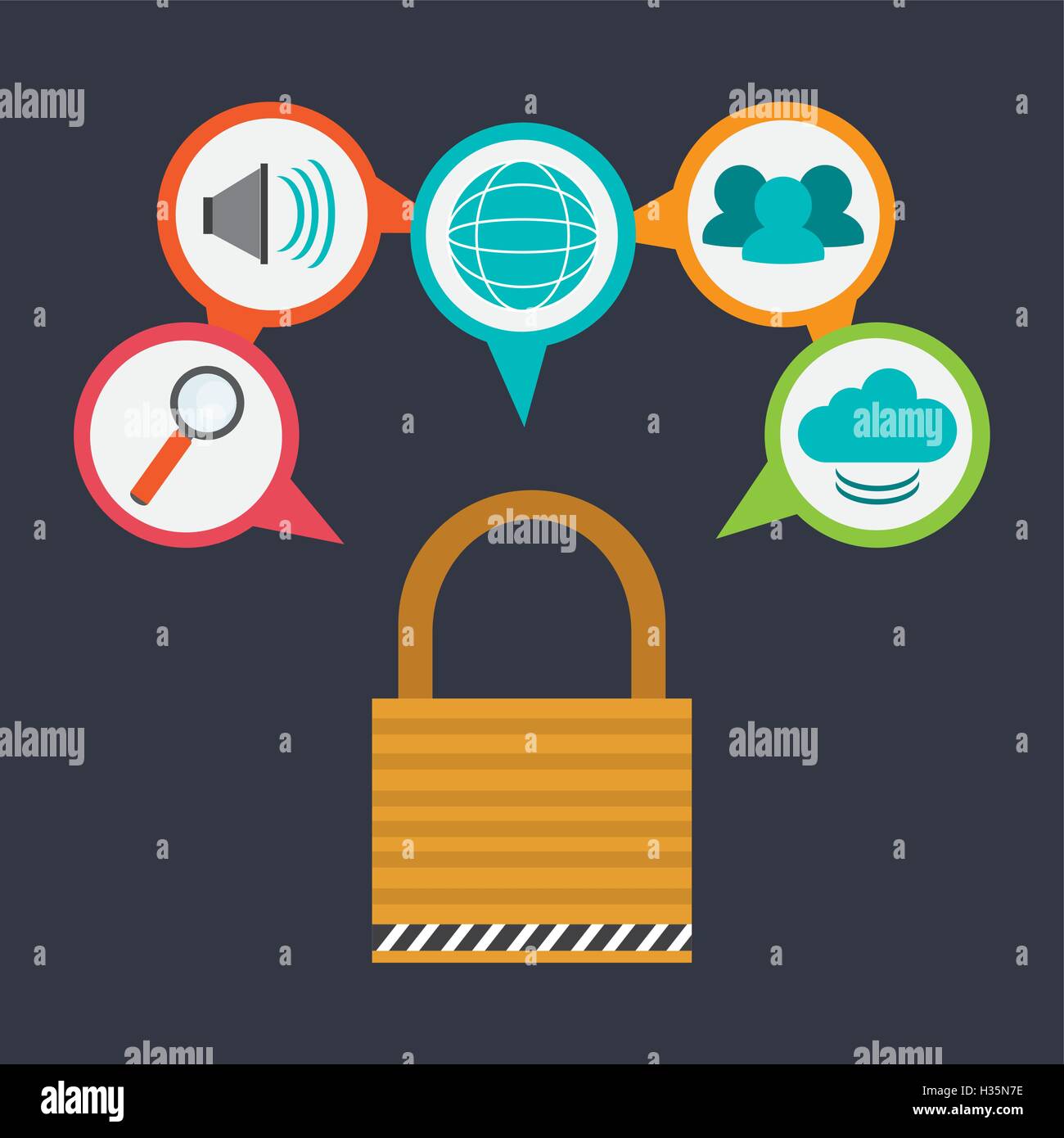 virtual security system icons image Stock Vector Image & Art - Alamy