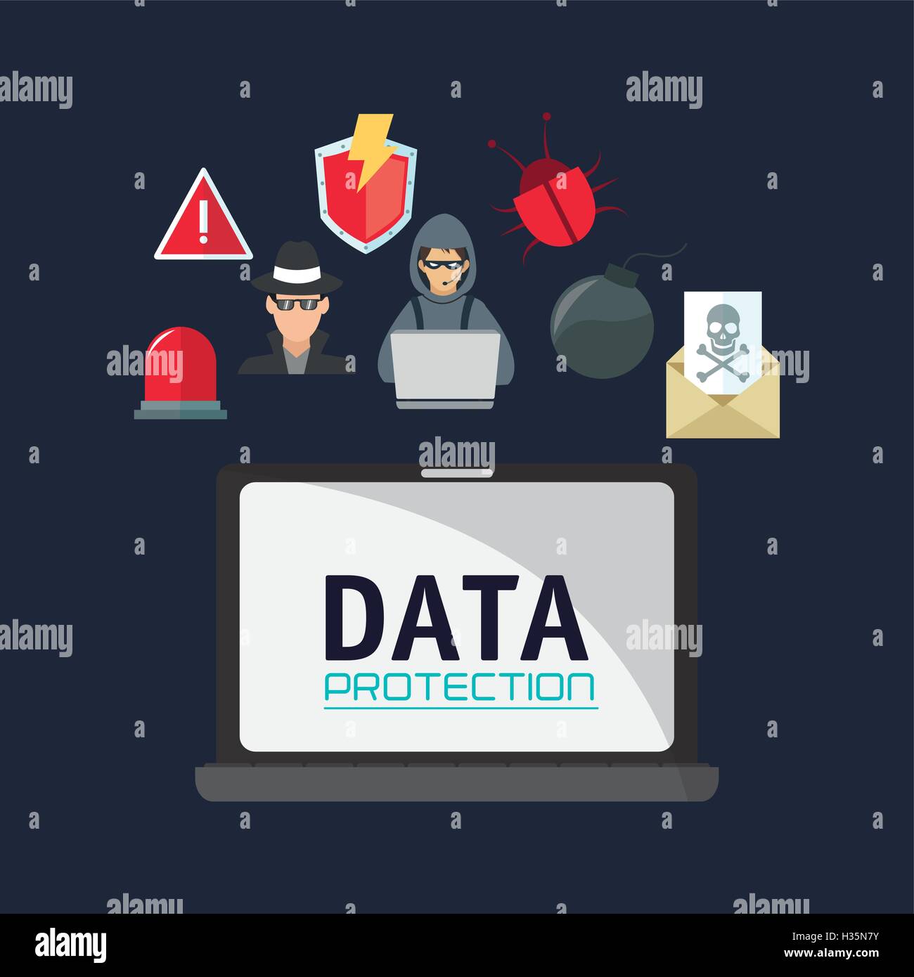 virtual security system icons image Stock Vector Image & Art - Alamy